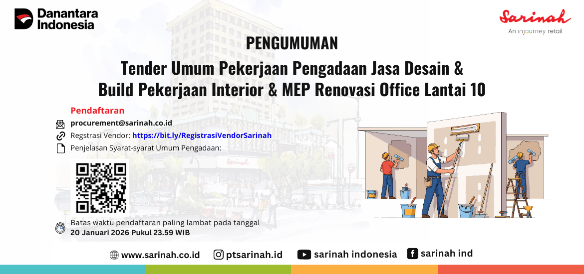 Tender Renovasi Office Sarinah lantai 10